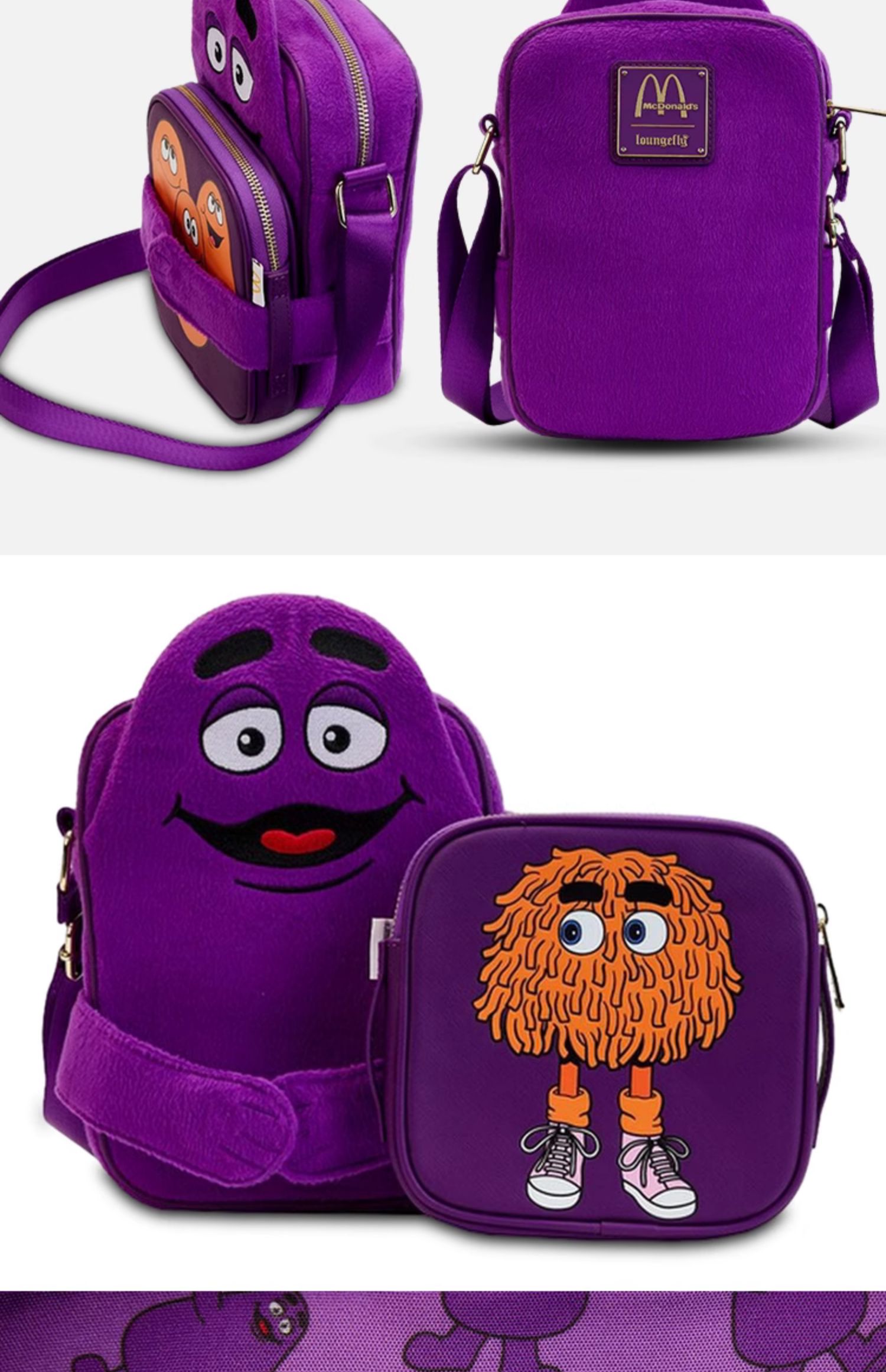 McDonald's PU Leather Cartoon 3d French fries backpack Casualn School ...