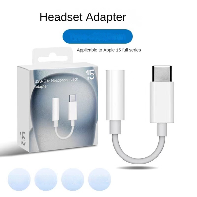 For iP 15 Series Cell Phone Headphone Adapter Cable Type C Conversion ...