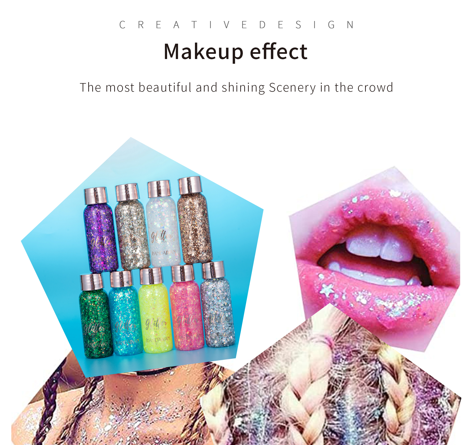 Glitter Eyeshadow Liquid Girl Face Stage Dazzling Makeup Gel Mermaid ...