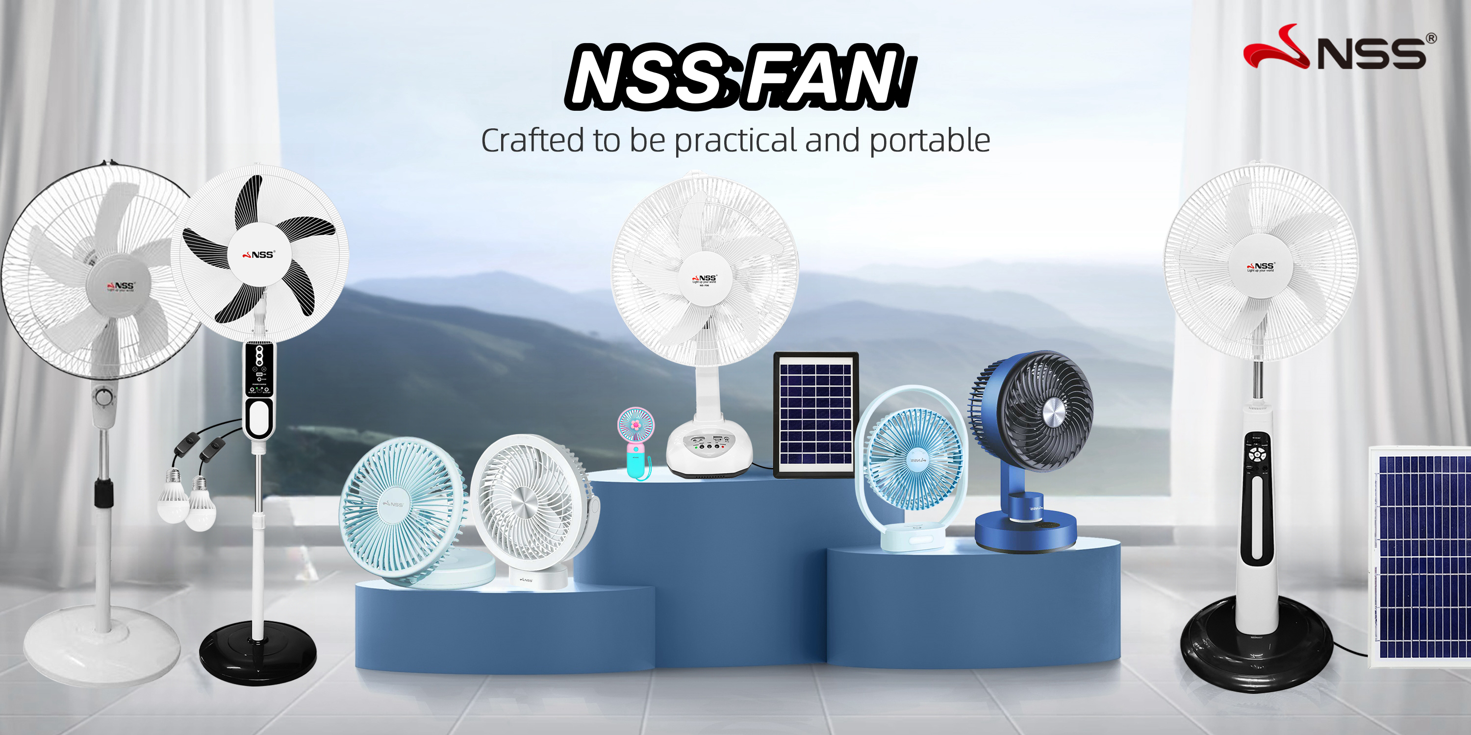 【Fast Davao Delivery】NSS Wall Fan Electric Fan Rechargeable Fan Desk ...