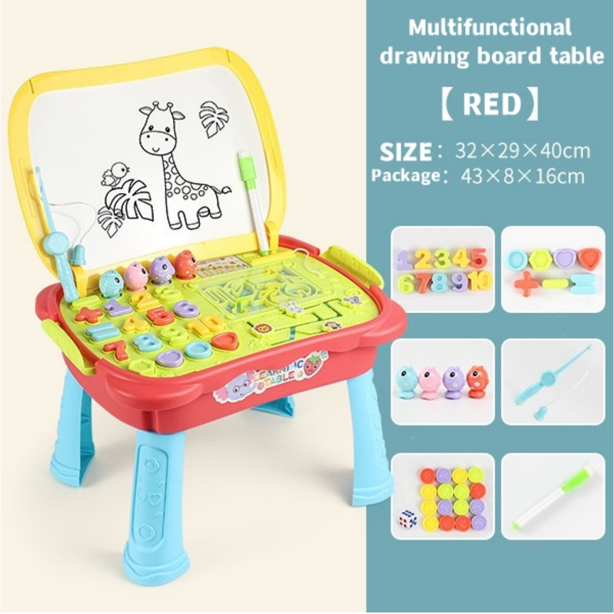 Multifunctional Magnetic Drawing Board Storage Table with Drawing Board ...