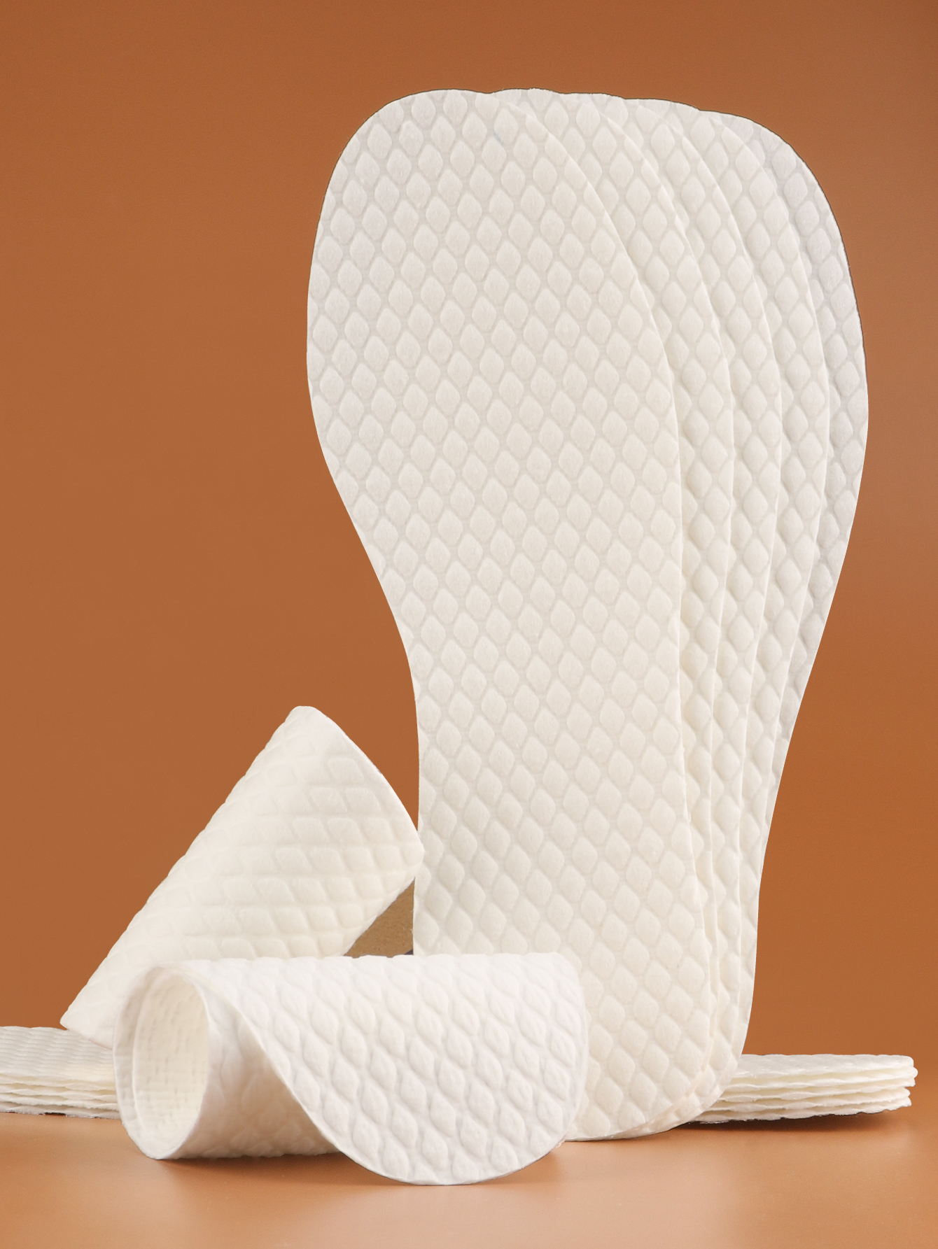 5 pairs Disposable wood pulp insoles, barefoot single shoes, ultra-thin ...