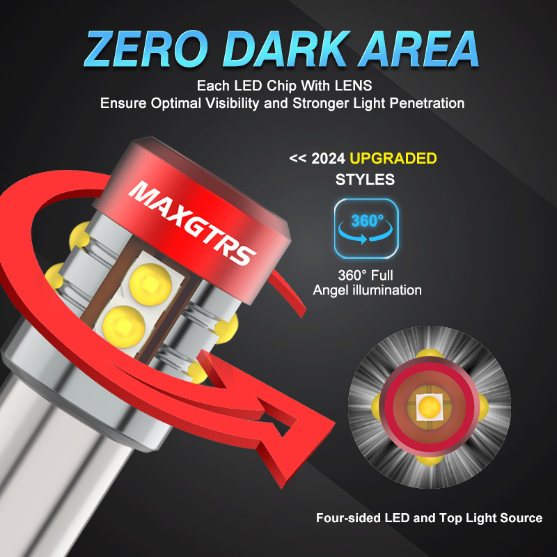 MAXGTRS 2Pcs BA9S LED BAX9S H21W BAY9s 3030 LED Bulbs H6W T4W Car ...