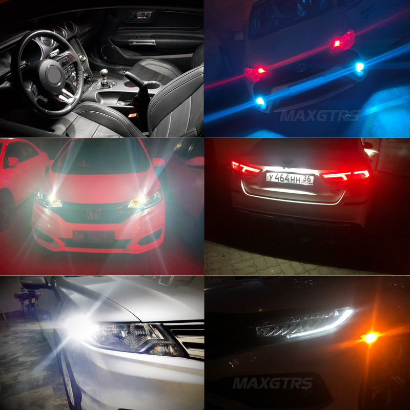 MAXGTRS 2Pcs BA9S LED BAX9S H21W BAY9s 3030 LED Bulbs H6W T4W Car ...