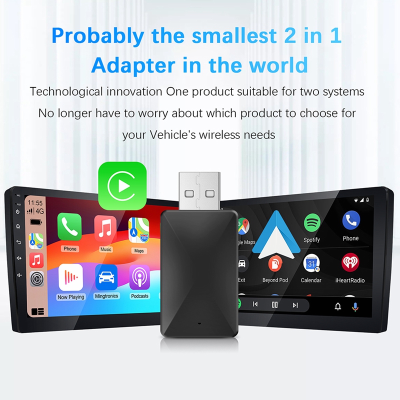 Mini Wired to Wireless 2 in 1 AI Box Carplay 5G Wif & Bluetooth 5.0 ...