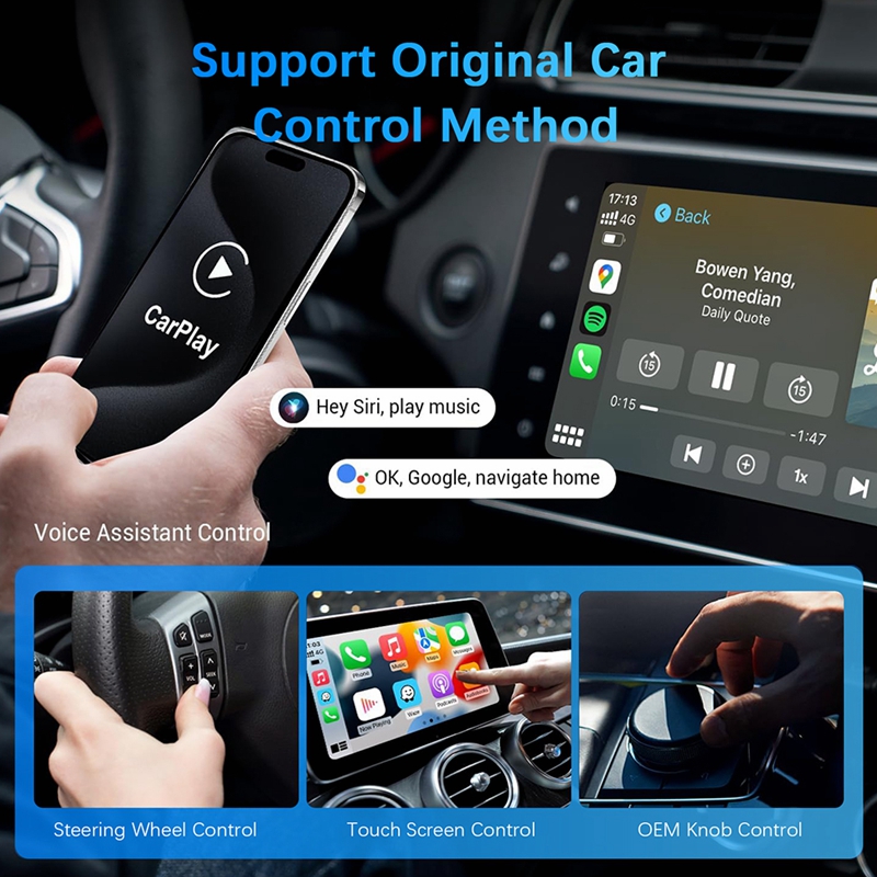 Mini Wired to Wireless 2 in 1 AI Box Carplay 5G Wif & Bluetooth 5.0 ...