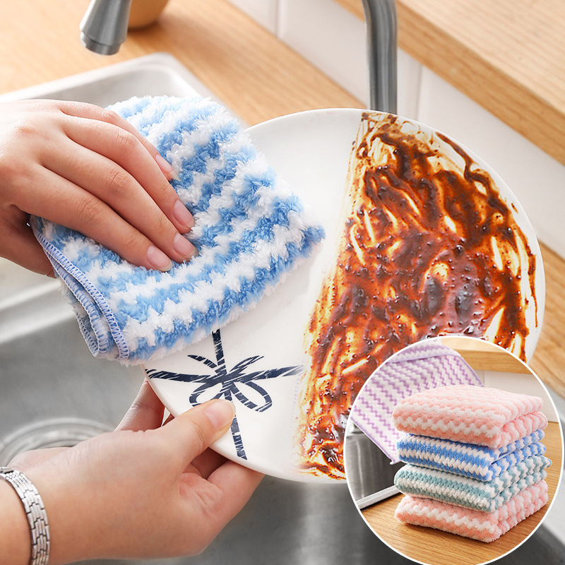 Microfiber Cleaning Cloth and Reusable Kitchen Towel Dish Cloth High ...