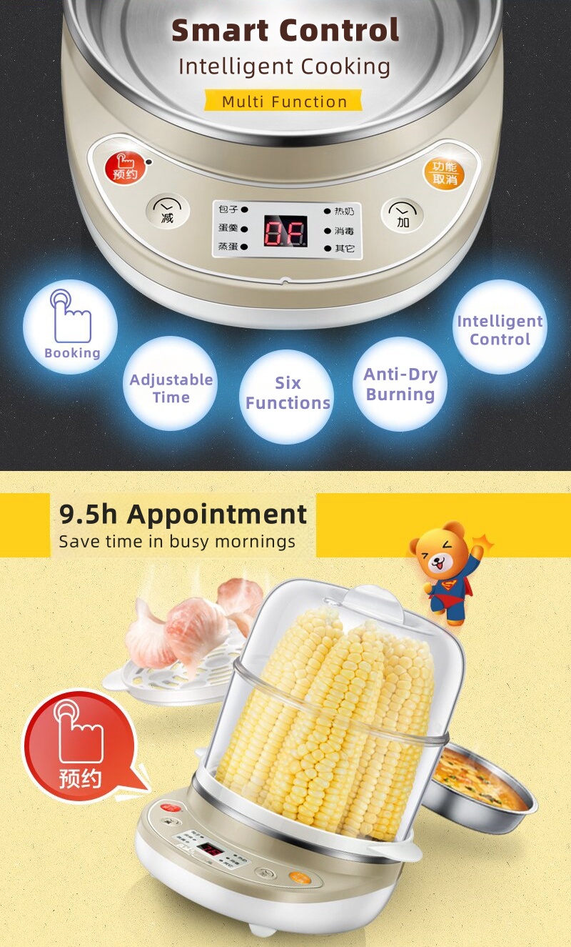 Bear Siomai Steamer Electric Egg Boiler Siopao Steamer 2-Layer ...