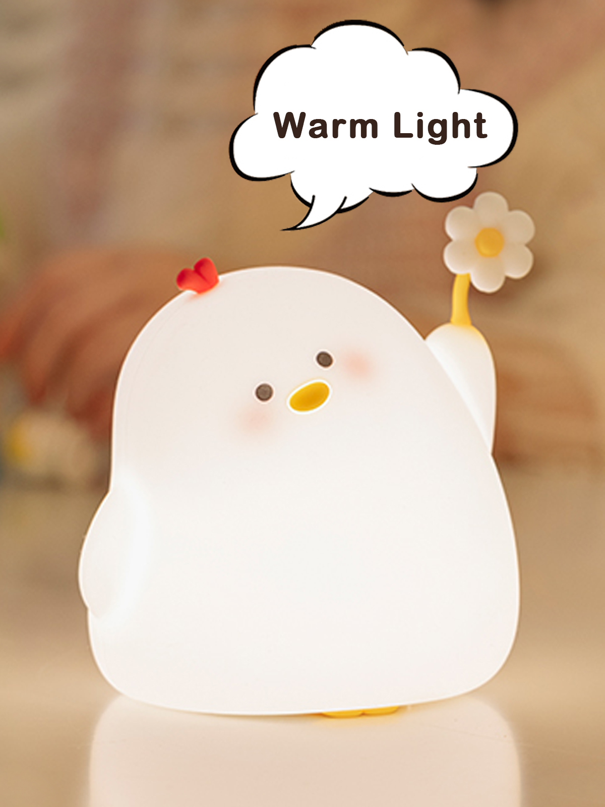 Cute Chicken Night Light, Silicone Dimmable Nursery Nightlight ...