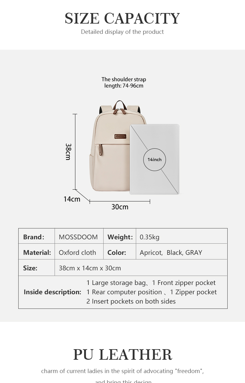 MOSSDOOM Women's Bag Goofy Backpack Fashion Simple and Versatile ...