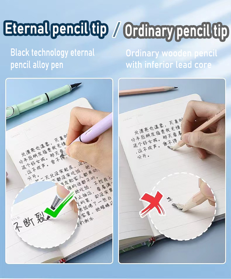 5 Pack Student Endless Writing Timeless HB Sketch Pencil eternal pencil ...