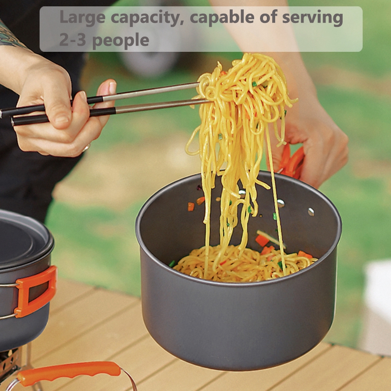 【Local shipment】outdoor portable stainless camping cooking pot set ...