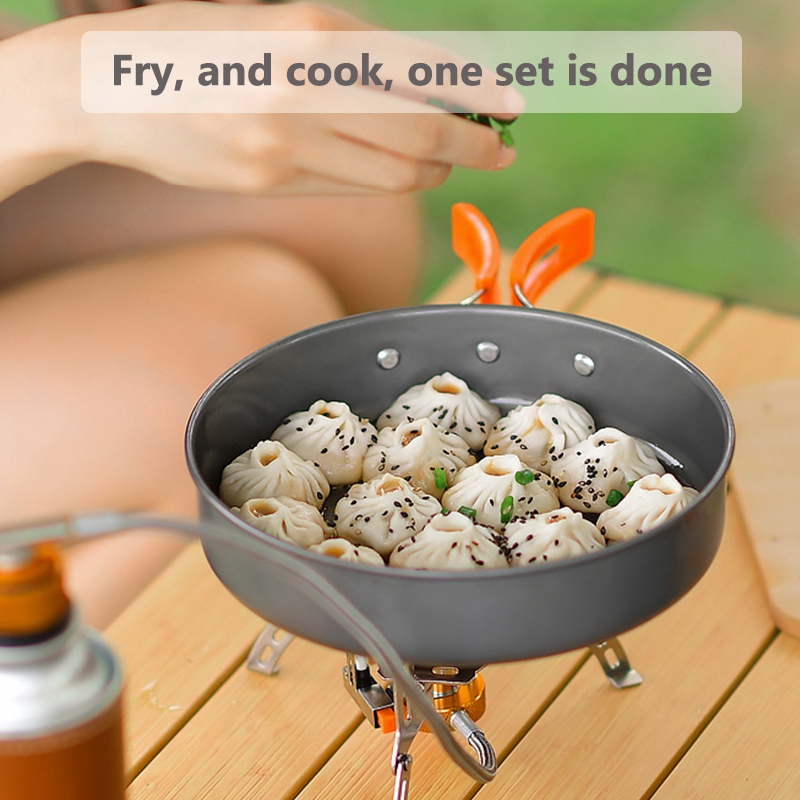 【Local shipment】outdoor portable stainless camping cooking pot set ...
