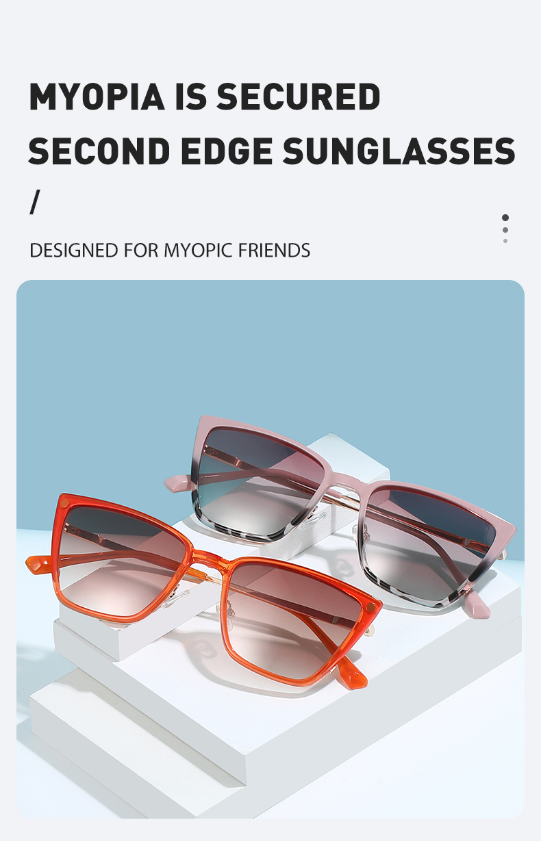 Magnetic 2 in 1 Clip On Polarized Myopia Eyeglasses Women Men Fashion ...