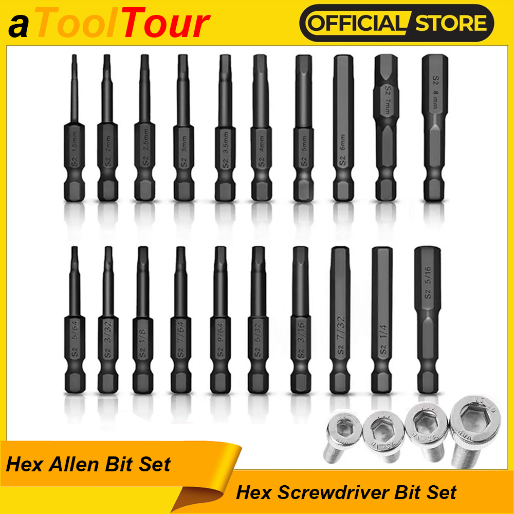 Hex Head Allen Wrench Bit Set with Magnetic Tips for Heavy Duty Power ...