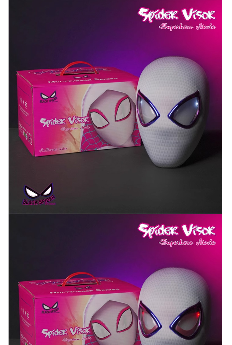 Black SPIDER STUDIO 1: 1 Wearable Helmet White SPIDER Style Lighting ...
