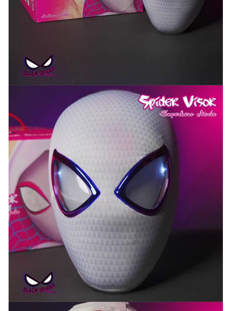 Black SPIDER STUDIO 1: 1 Wearable Helmet White SPIDER Style Lighting ...
