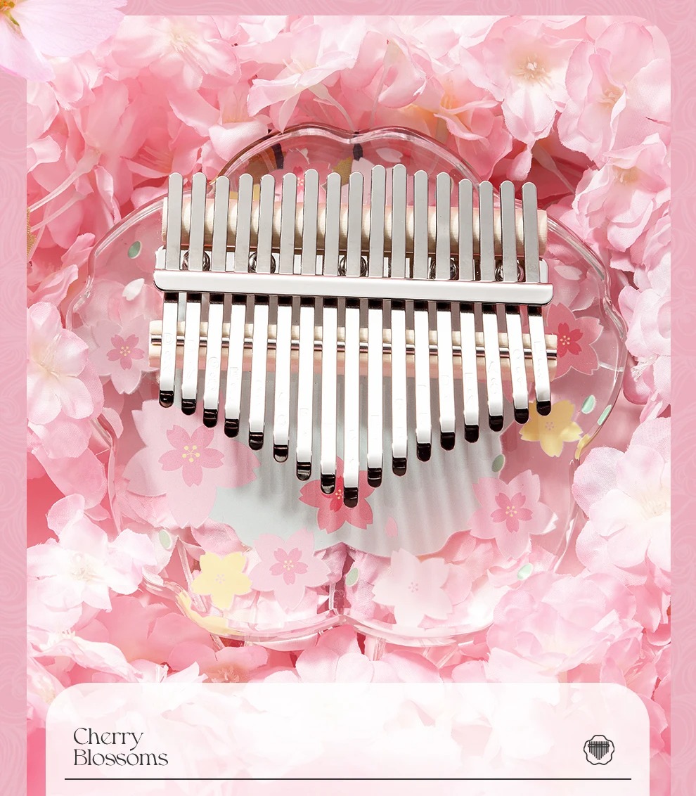 HUASHU Cherry Blossom Series 17 Tone 21 Tone Thumbhard Kalimba Acrylic ...