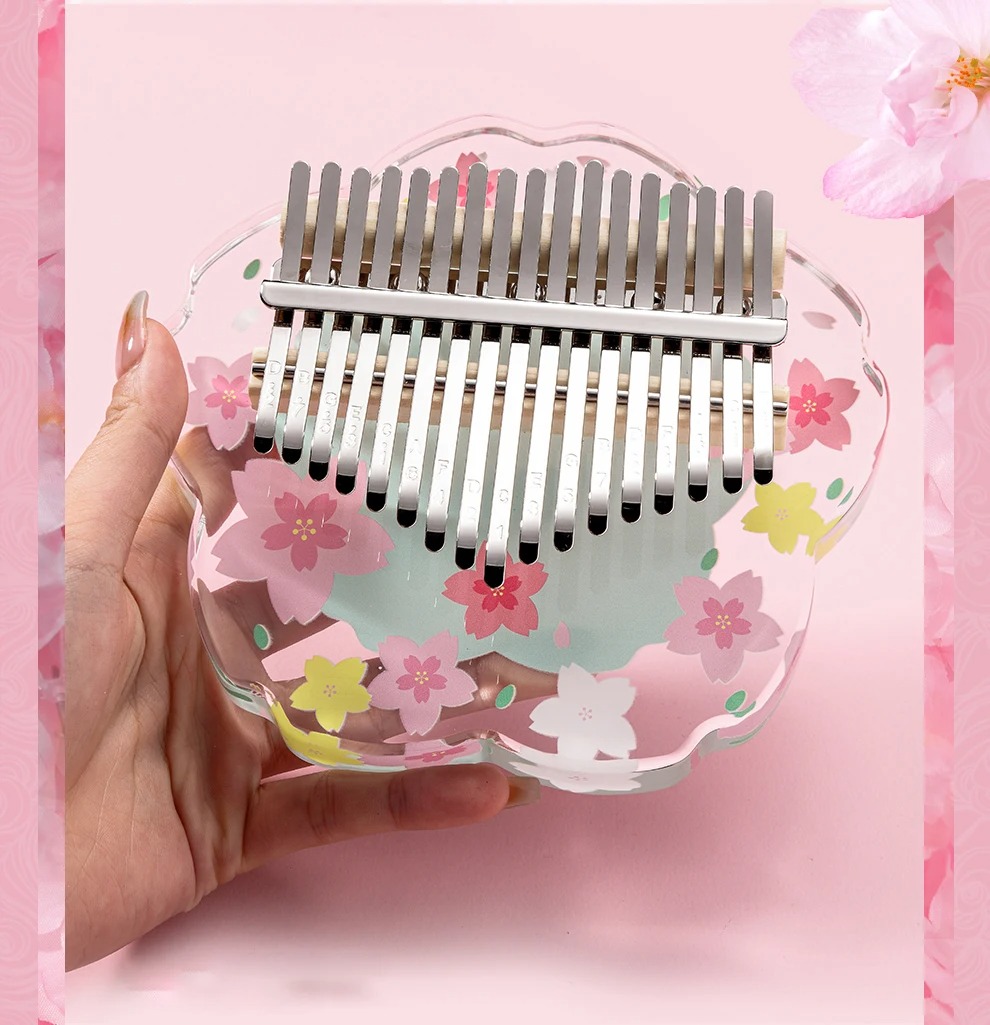 HUASHU Cherry Blossom Series 17 Tone 21 Tone Thumbhard Kalimba Acrylic ...