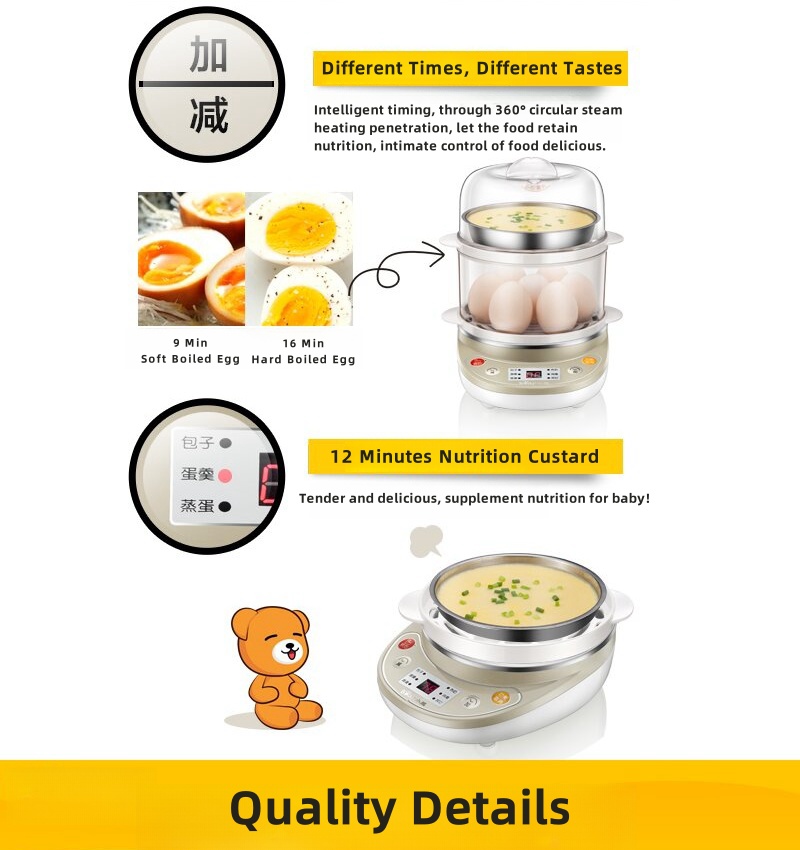 Bear Siomai Steamer Electric Egg Boiler Siopao Steamer 2-Layer ...
