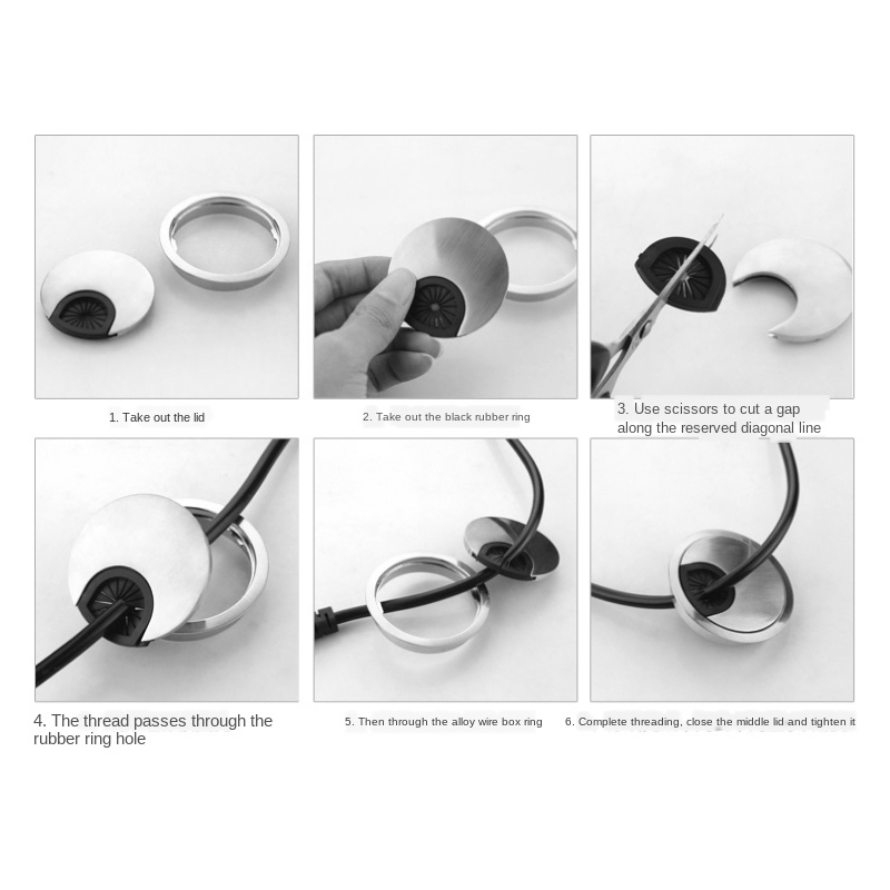 Office Desk Wire Hole Cove Round Wire Hole Cover Computer Desk Table ...