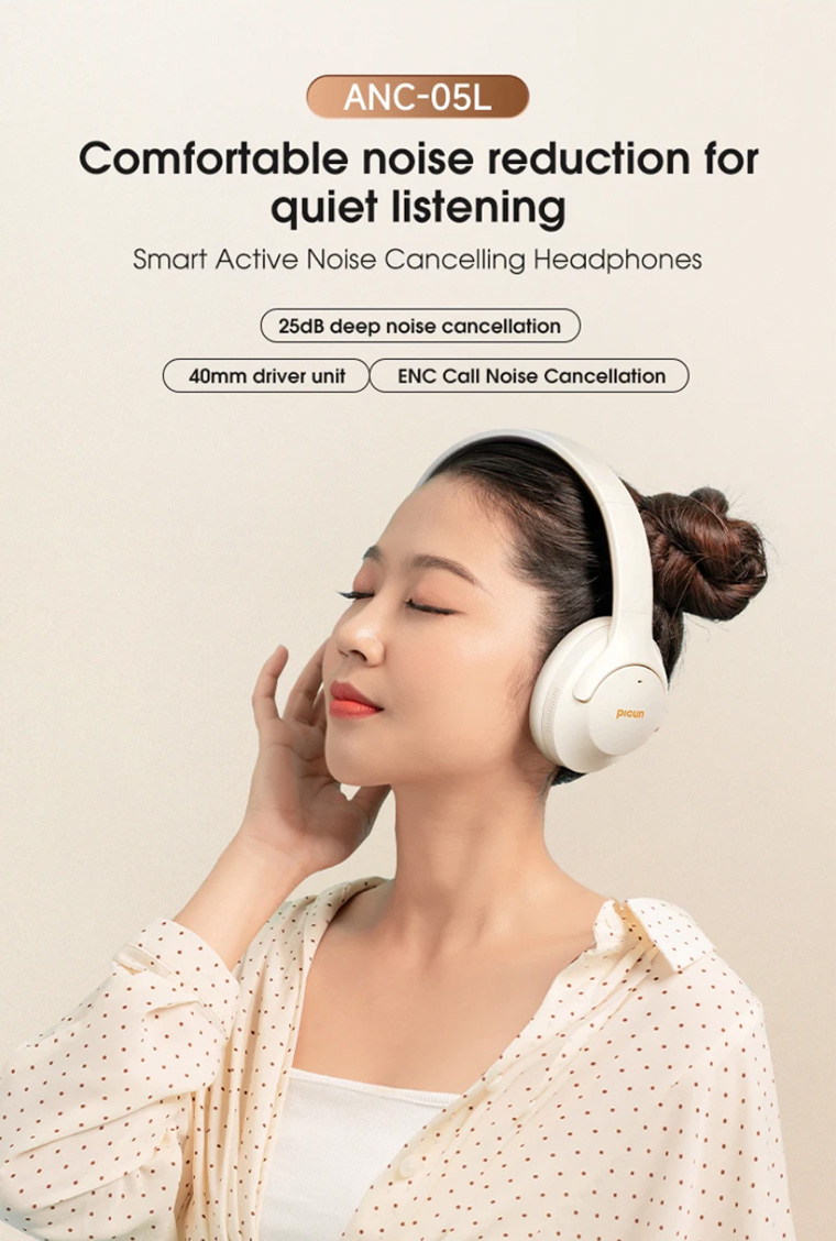 PICUN ANC 05L Active Noise cancelling headset Bluetooth Clueless ...