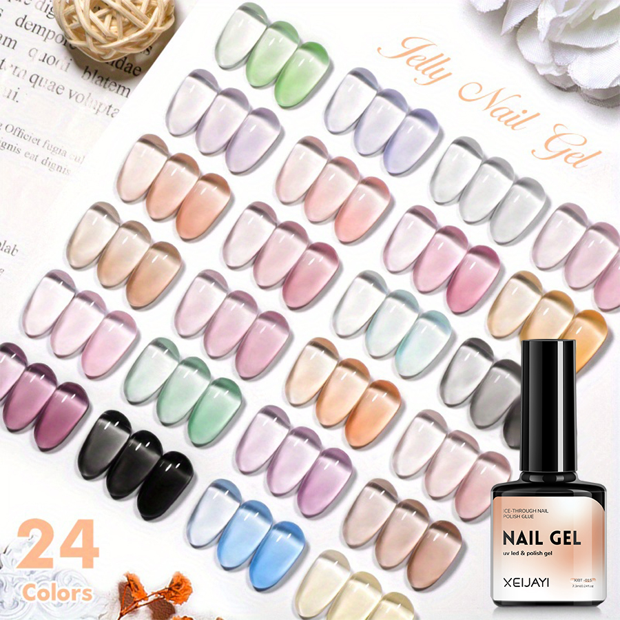 XEIJAYI 1Pc 7.3Ml Ice Gel Nail Polish, Semi-Permanent & Soak Off, Led Art Tools For Home ...