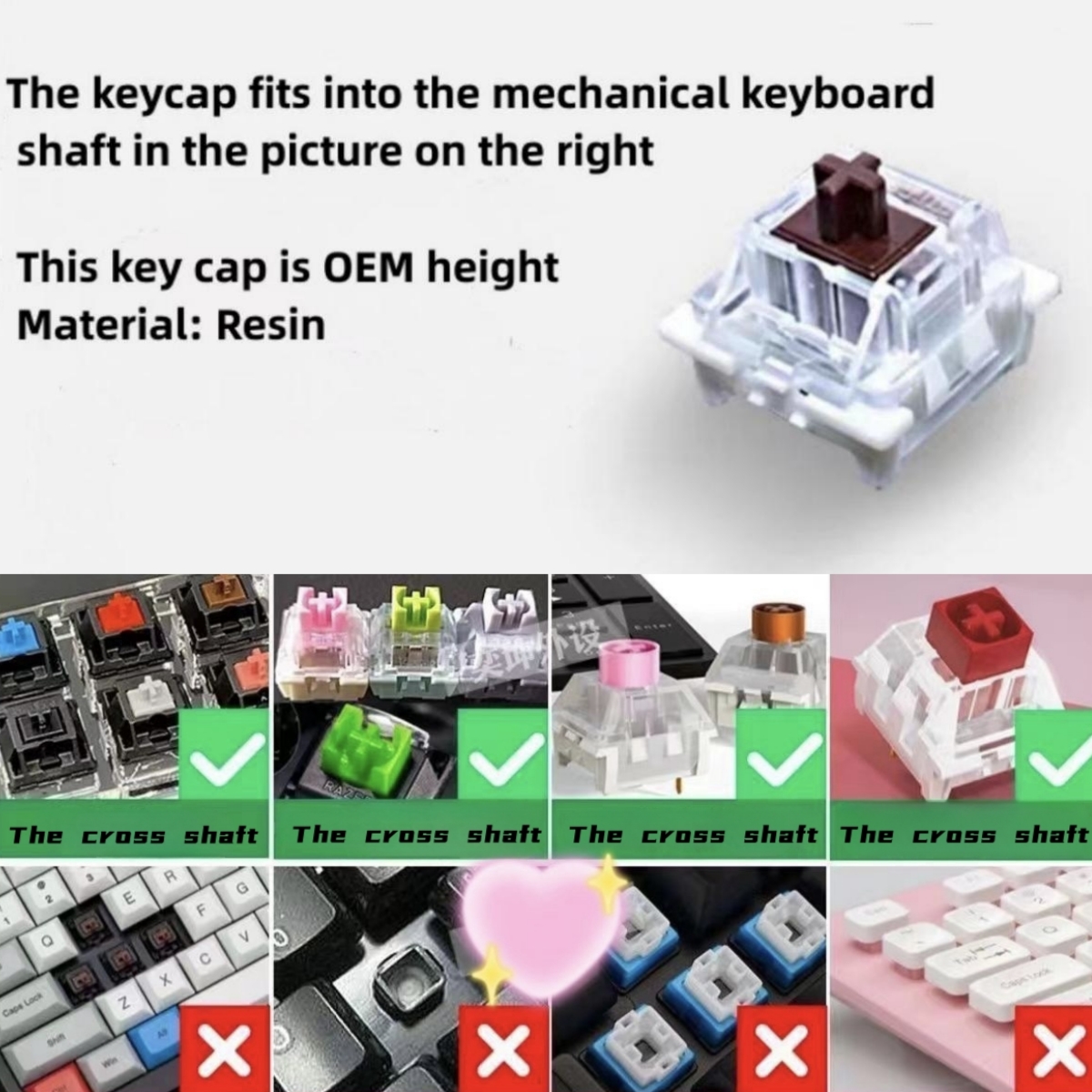 1Pcs Red Yellow Blue Purple Pink Big Baby's Breath Keycaps Pink Small ...