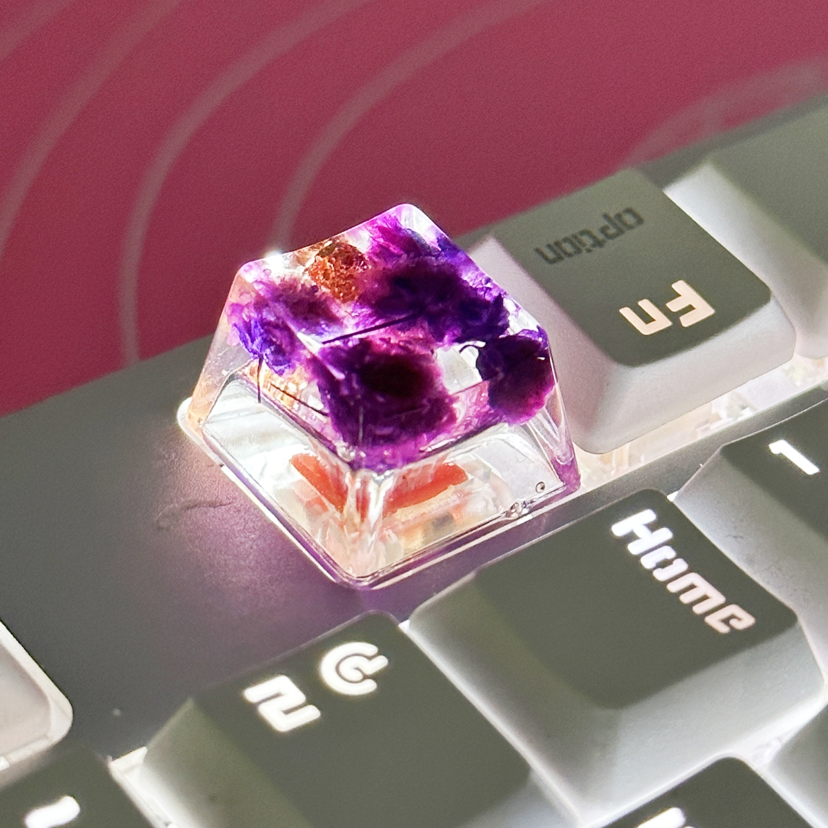 1Pcs Red Yellow Blue Purple Pink Big Baby's Breath Keycaps Pink Small ...