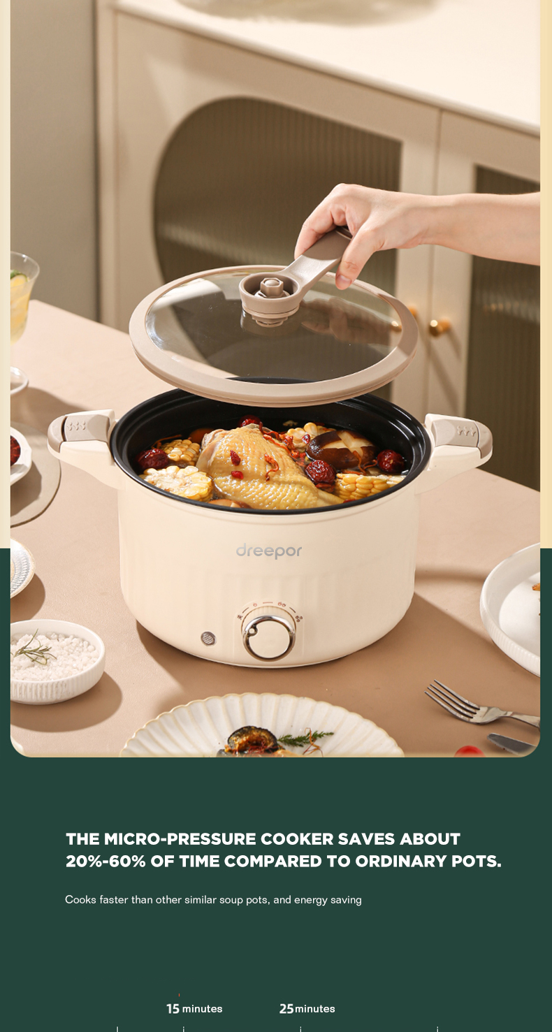 DreeporMicro Pressure Cooker Multi Pressure Cooker Stew Pot Non-stick ...