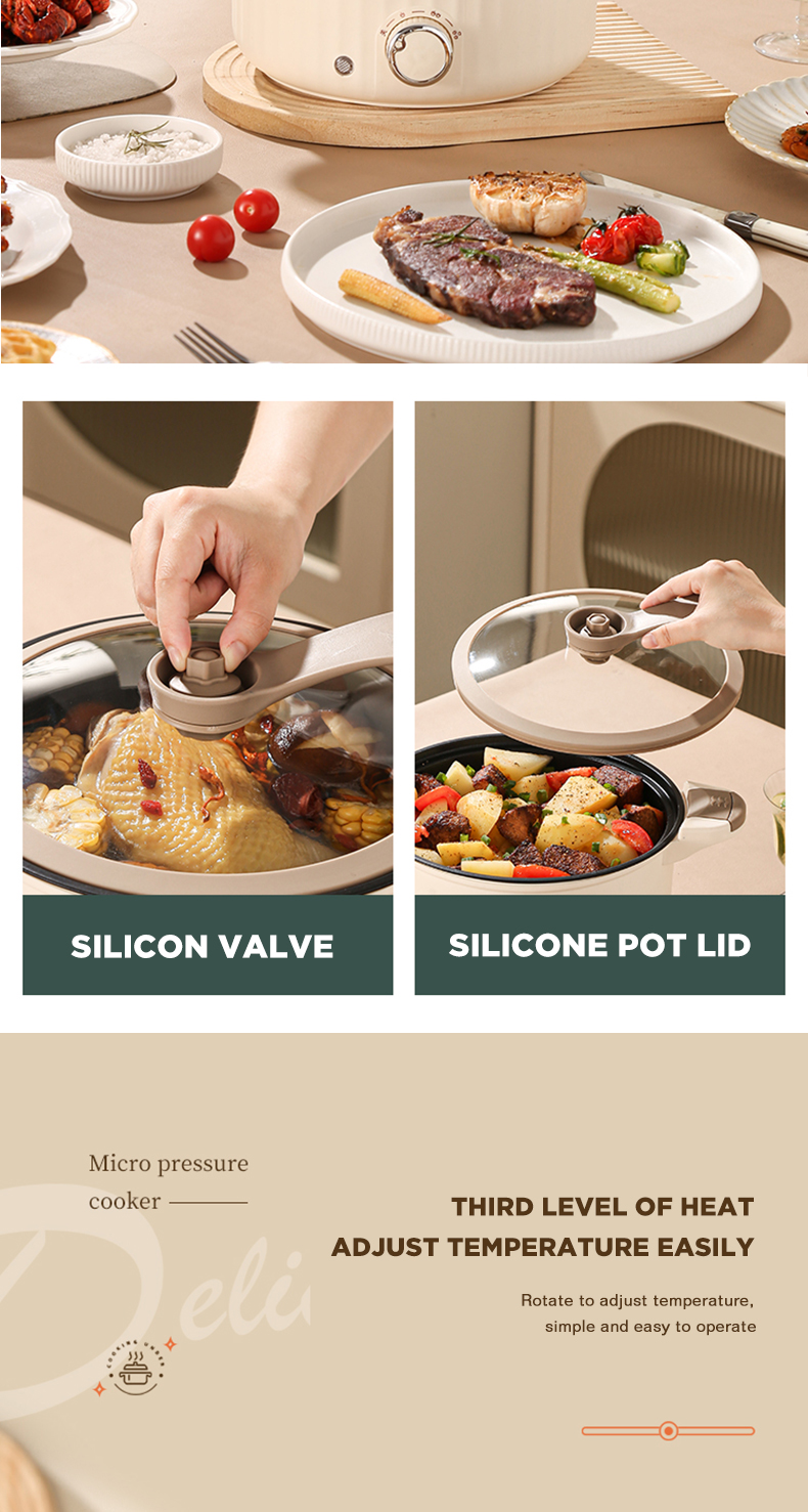 DreeporMicro Pressure Cooker Multi Pressure Cooker Stew Pot Non-stick ...