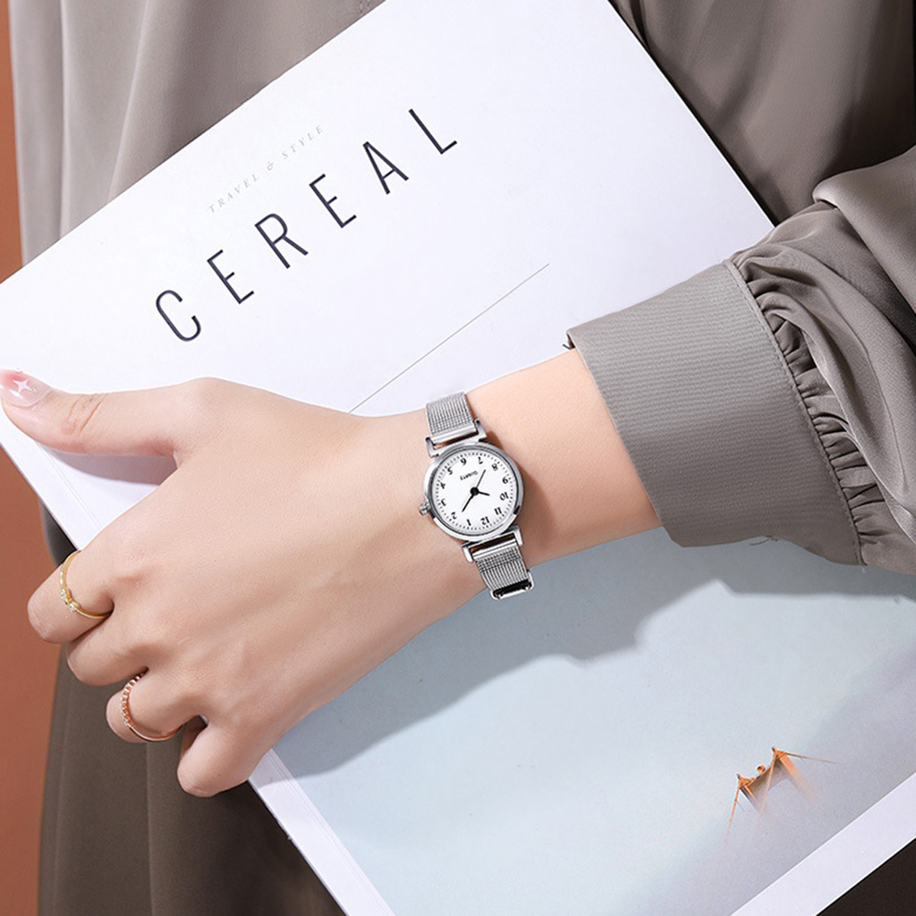 Women Watch Casual Analog Stainless Steel Strap Sand Korean Vintage ...