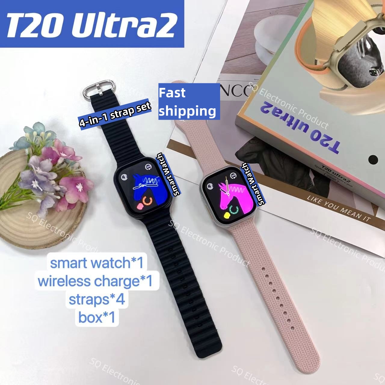 【24-hour shipping】4+1 Ultra 2 smartwatch with 4 straps set suitable for ...