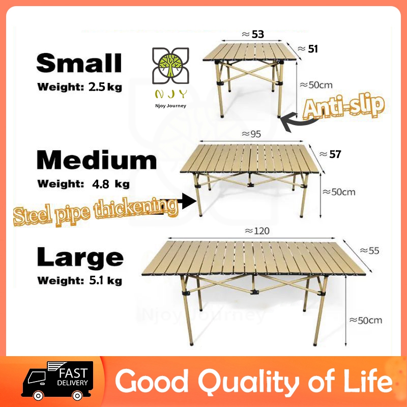【Local shipment】New outdoor folding table carbon steel large egg roll ...