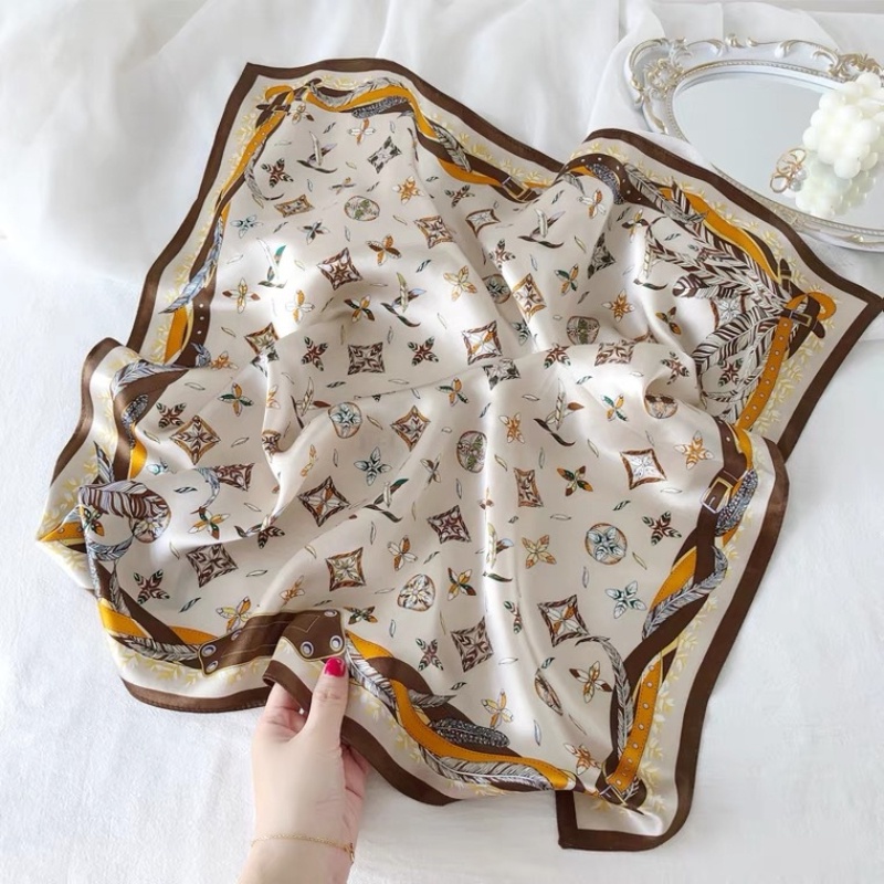 Luxury Feather-Embellished Scarf for Women - Digital Printed ...