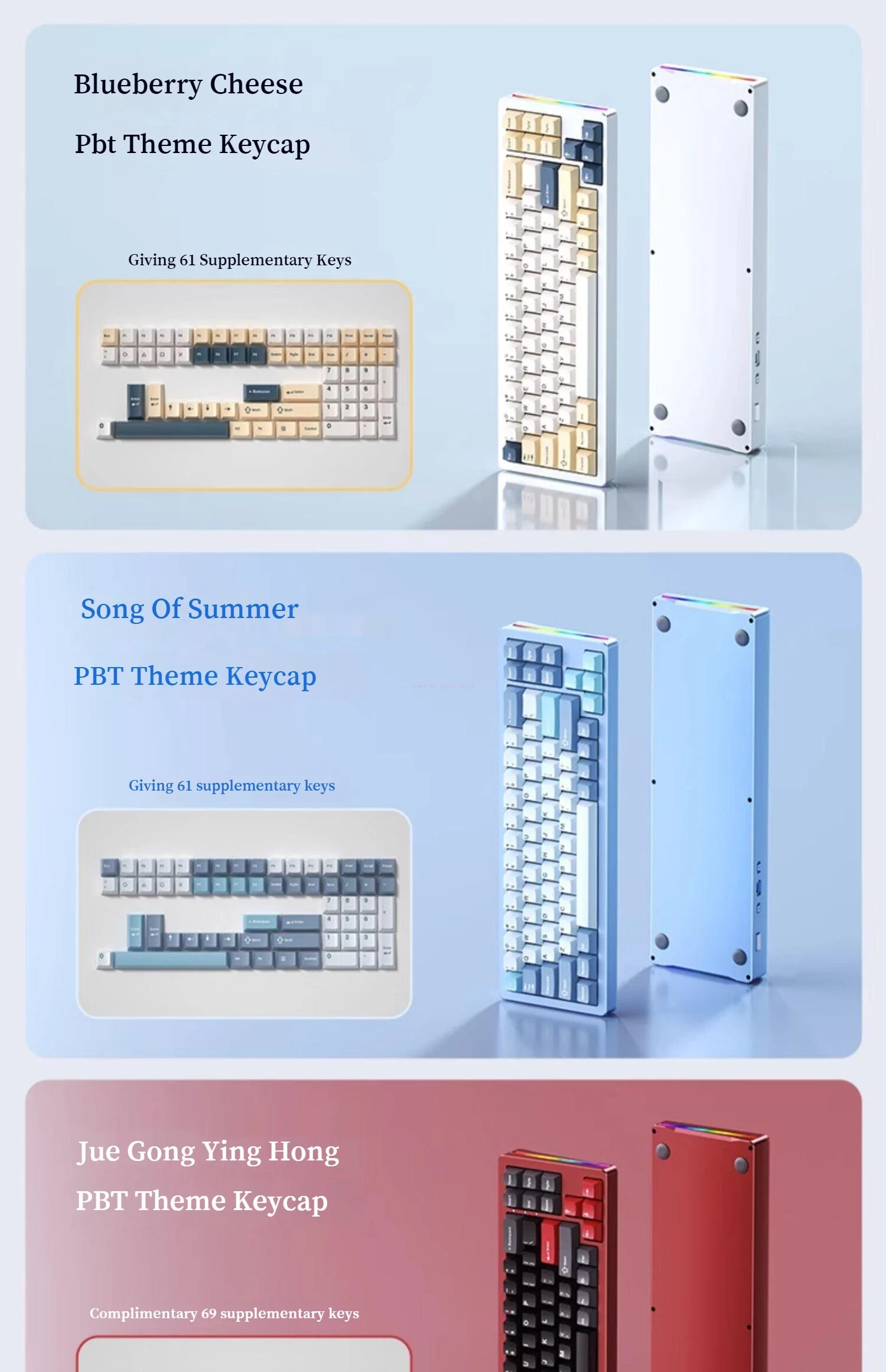 Xinmeng M71 Keyboard Tri Mode Bluetooth 2.4g Wired Rgb Backlit ...