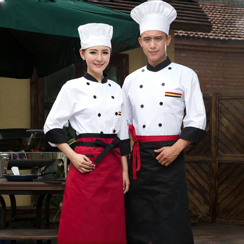 Ready Stock Chef Uniform/Chef Hat/Chef Apron Long sleeves Cake Shop ...
