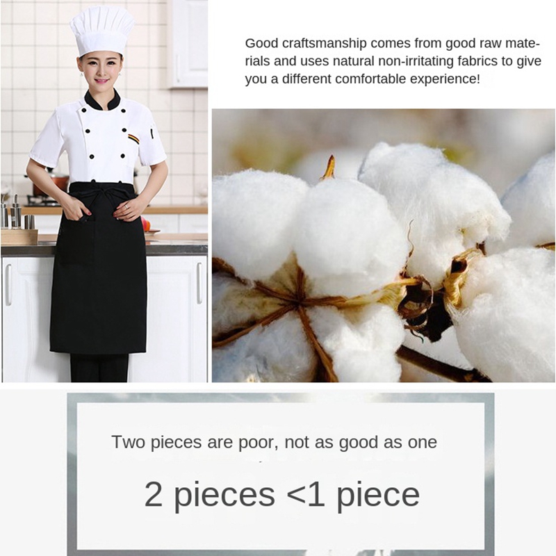 Ready Stock Chef uniform short-sleeved chef costume set for girl women ...