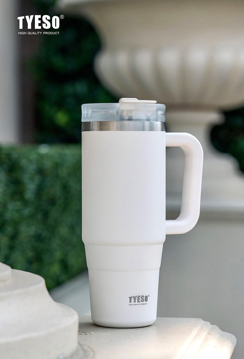 TYESO® Vacuum Insulated Tumbler Coffee Mug Leak Proof With handle/Straw ...