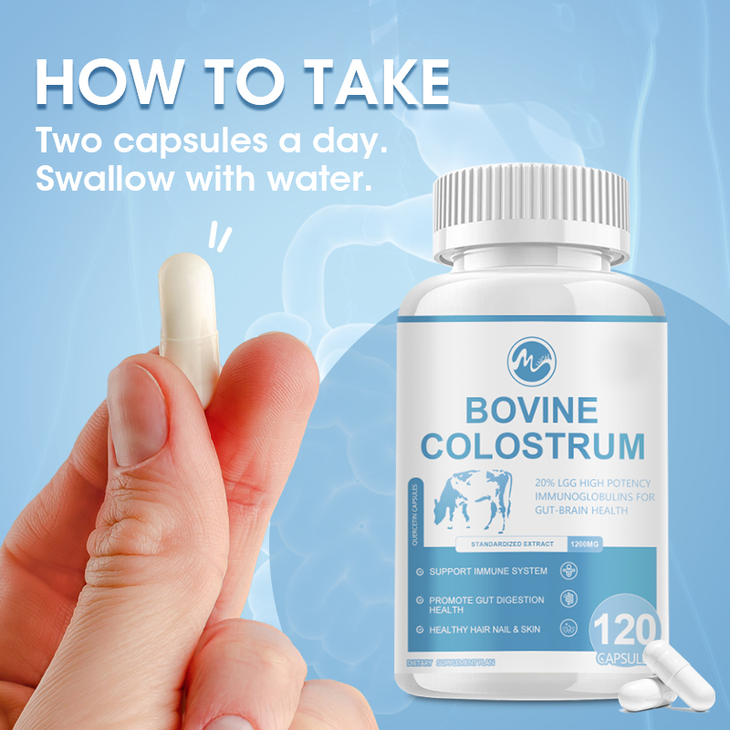 Minch Bovine Colostrum 1000mg Probiotic Blend Omega3 Capsules Digestion ...