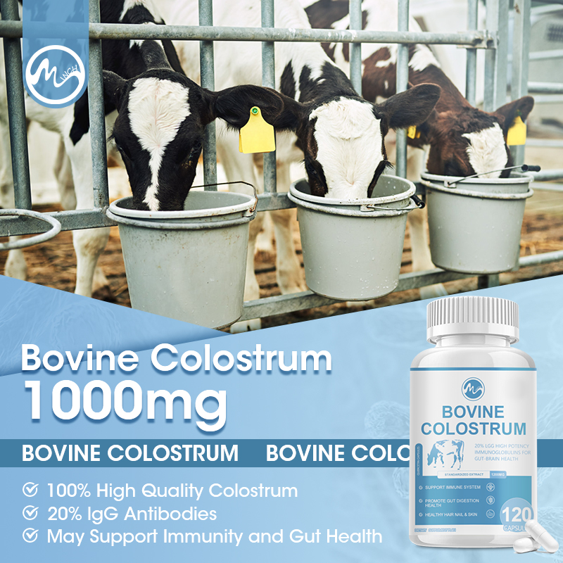 Minch Bovine Colostrum 1000mg Probiotic Blend Omega3 Capsules Digestion ...