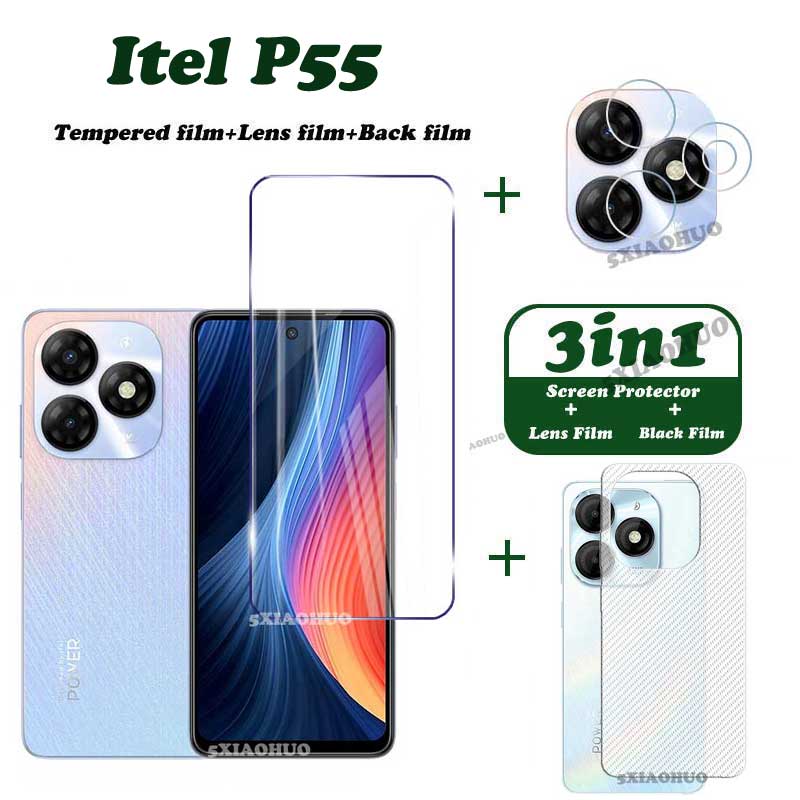 itel P55 Tempered Glass itel P55 Screen Protector itel P55 Camera Lens Protector Full Cover ...