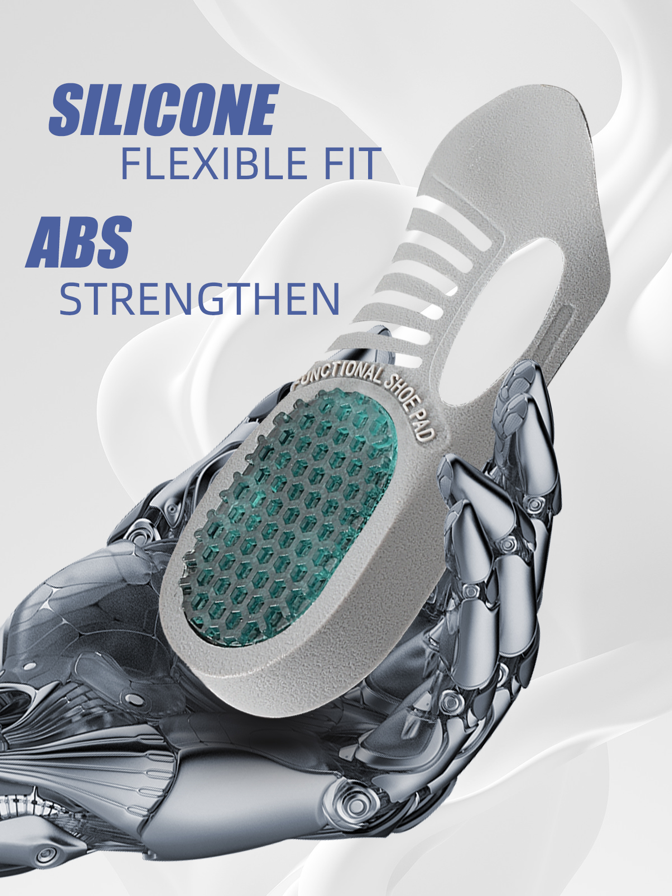 1 Pair Arch Support Insole Silicone Heel Elastic Sports Running Insole ...