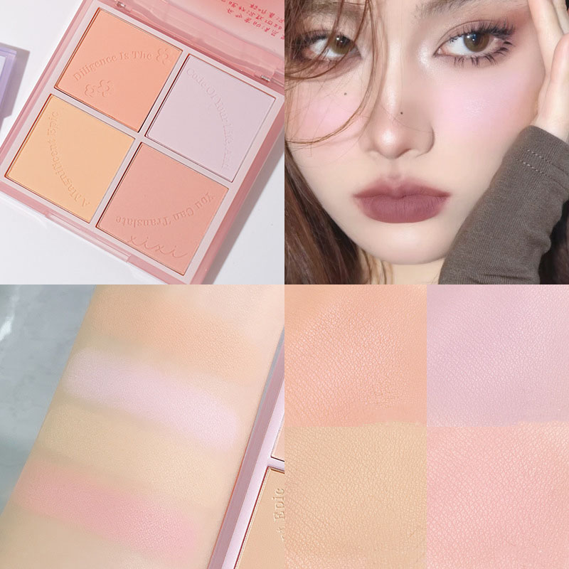 4 Colors Powder Blusher Palette Powder Blusher With Phosphor For ...