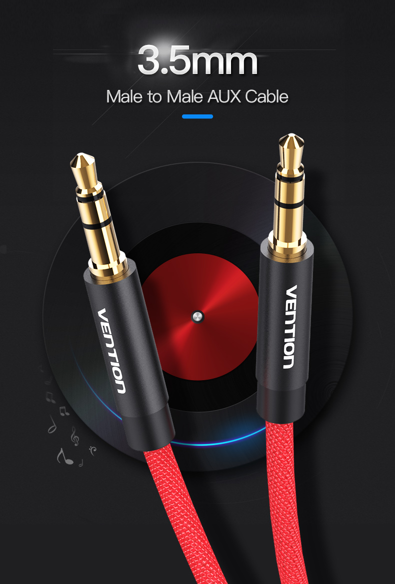 Vention 3.5mm Jack Aux Male to Male Audio Cable Fabric Braided ...