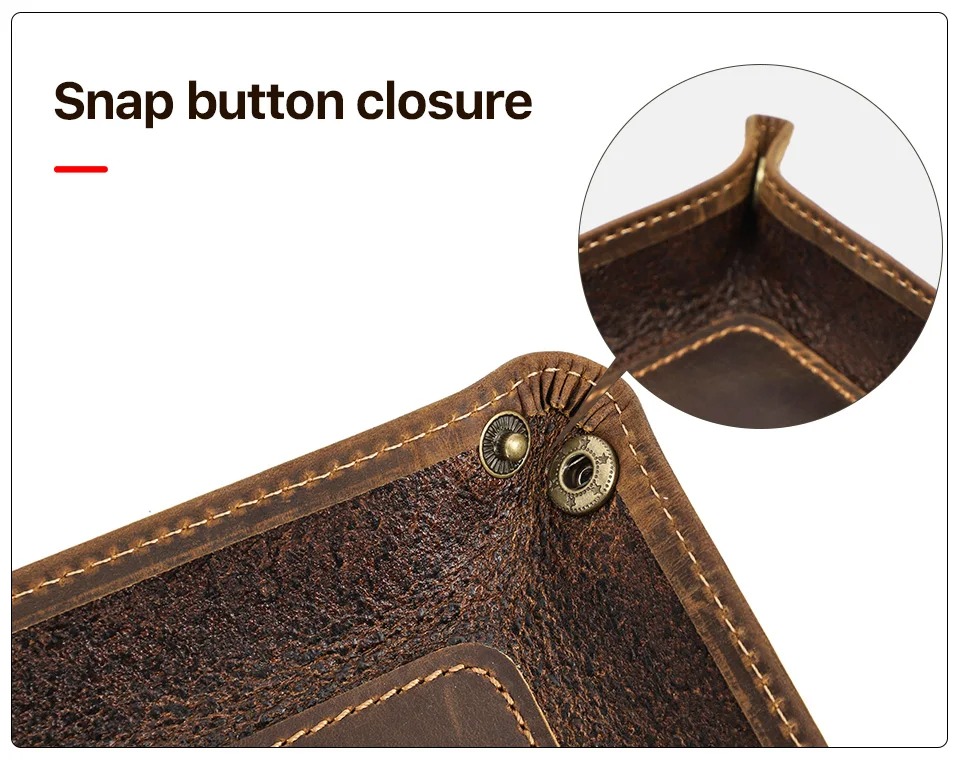 CONTACTS FAMILY Genuine Leather Foldable Storage Trays Cowhide Square ...