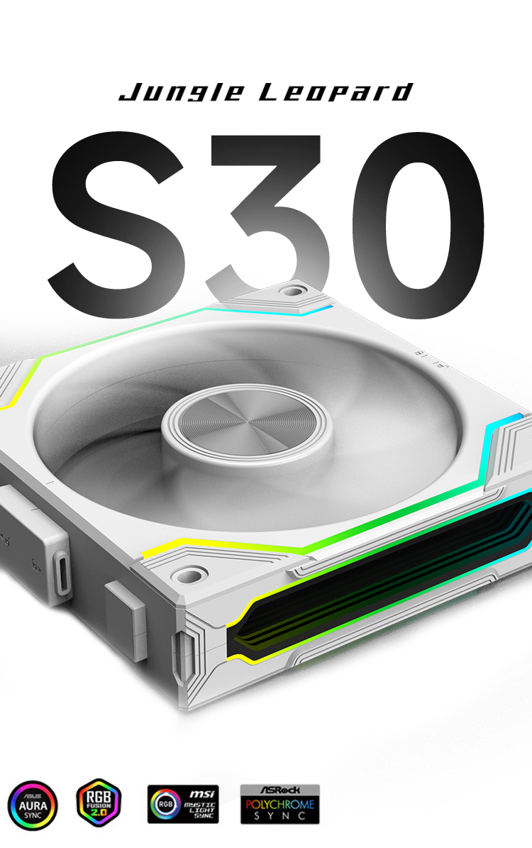 Jungle Leopard Interstellar S30 Magnetic Building Block CPU Fan 12030 ...