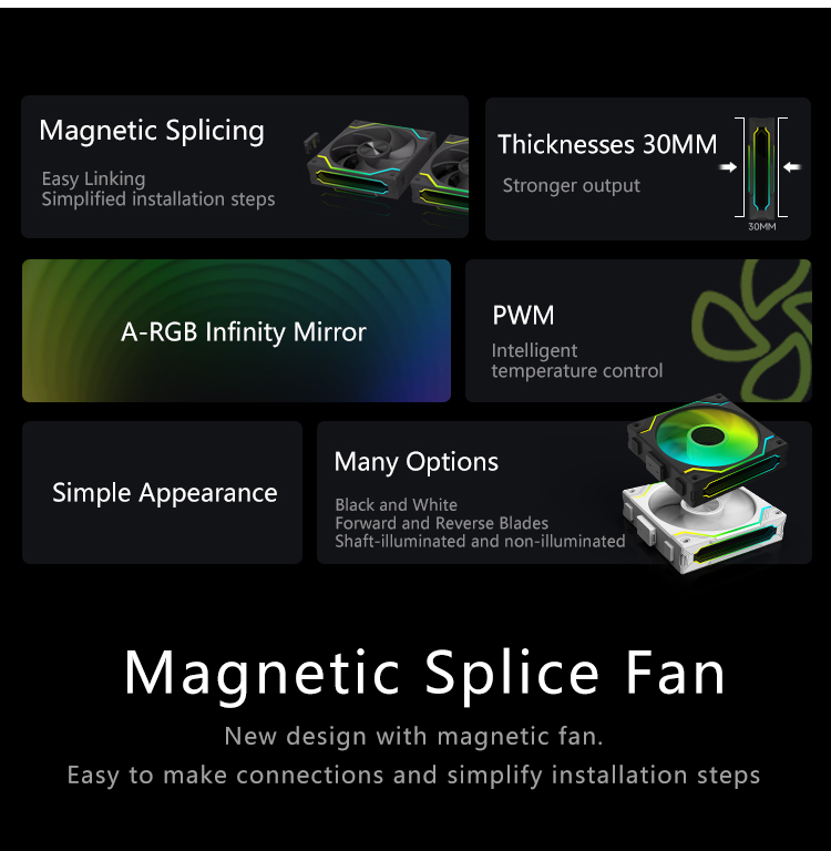 Jungle Leopard Interstellar S30 Magnetic Building Block CPU Fan 12030 ...