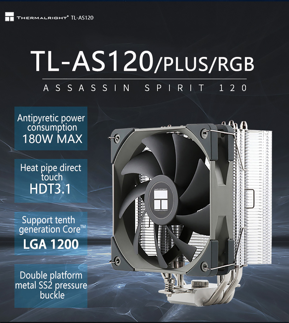 Thermalright TL-AS120 EVO CPU Air Radiator nano-spray Black Paint Avoid ...