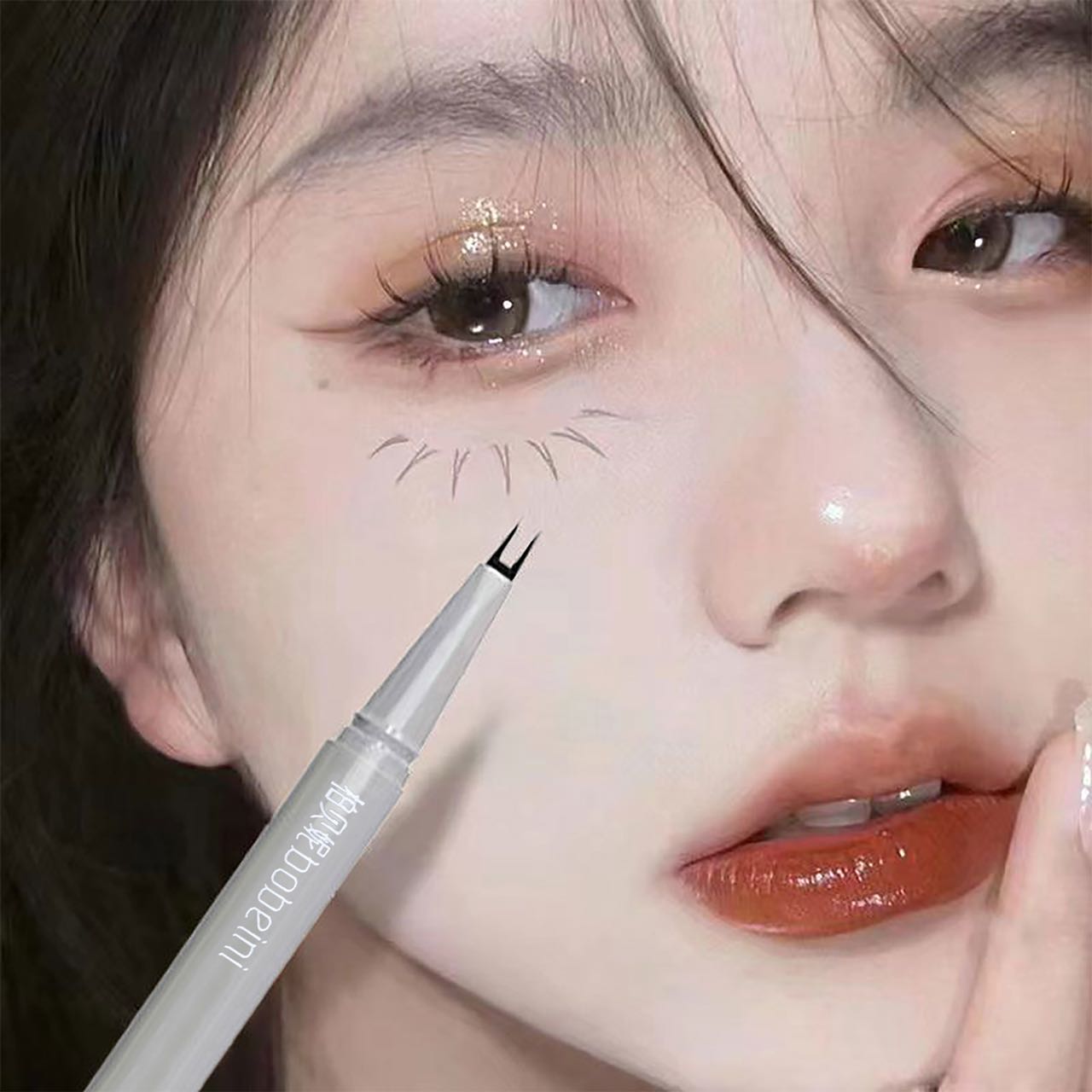 2-Prong Eyeliner Pen - Ultra-Fine, Waterproof & Smudge-Proof For Lower ...